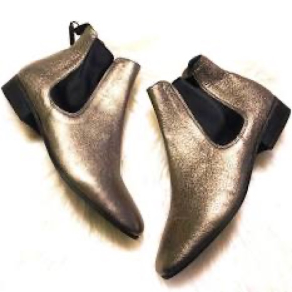 Bronze Leather Chelsea Boots, Made In Italy - Gem